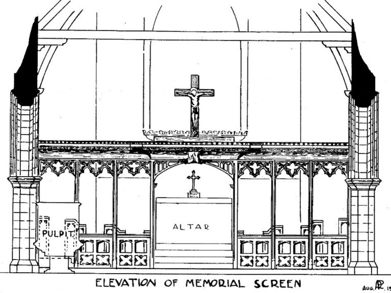 rel 10 Rood Screen in Penkhull Church 1st WW Memorial - Dr Richard Talbot